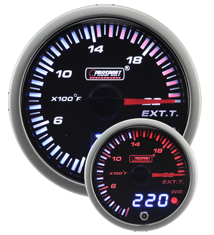 Prosport JDM Series Dual Display 60mm gauges with warning feature ...