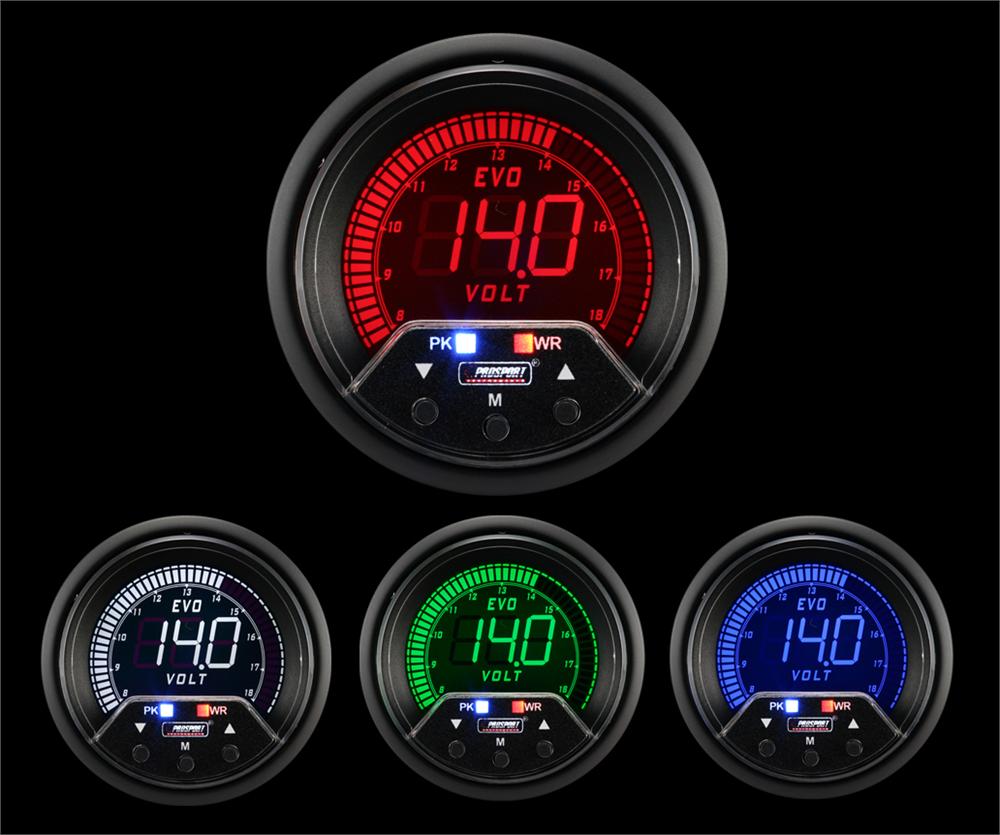 Prosport 2-3/8" Digital Premium EVO series electrical Volt gauge with ...