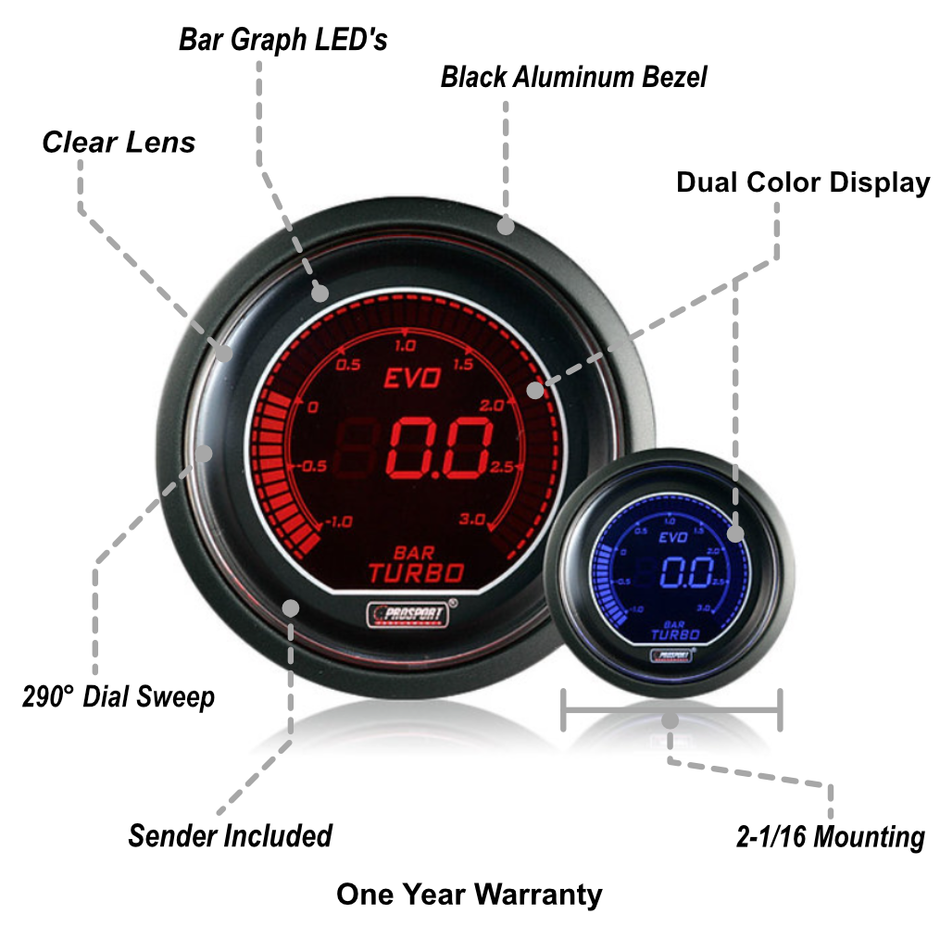 Prosport Boost gauges PSI or BAR – Prosport Gauges