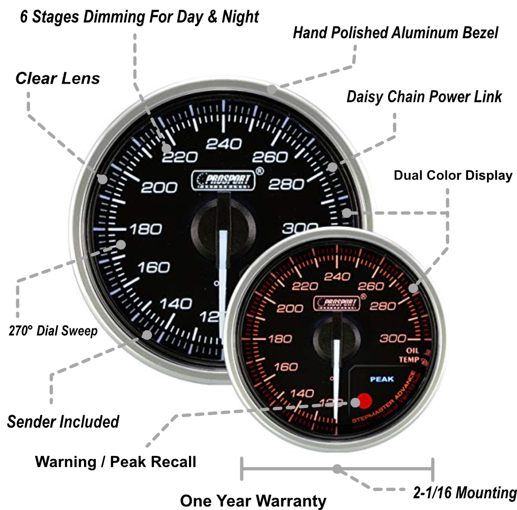 Prosport Supreme Series ~ electrical Oil Tempature gauge – Prosport Gauges